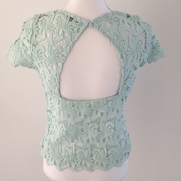 Zara | Tops | Zara Lace Top With Open Back Medium | Poshmark
